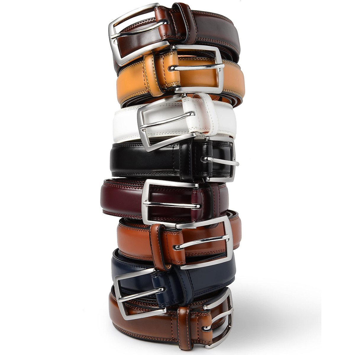 Carlo Fellini Belts For Men - Men's Dress Belt - Hand Made 100% Full Grain Cowhide Leather Belt For Men