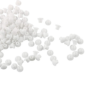 Tegg Screw Caps Cover 100PCS 5mm(3/16Inch) Flush Type White Plastic Panel Hole Plugs Button Tops for Cabinet Cupboard Shelf Furniture