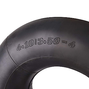 4.10/3.50-4" Inner Tube for Hand Truck, Dolly, Hand Cart, Utility Wagon, Snow Blower, Lawn Mower, Wheelbarrow, Generator and More, With TR-87 Bent Valve Stem, Heavy Duty 410/350-4 Replacement Tube