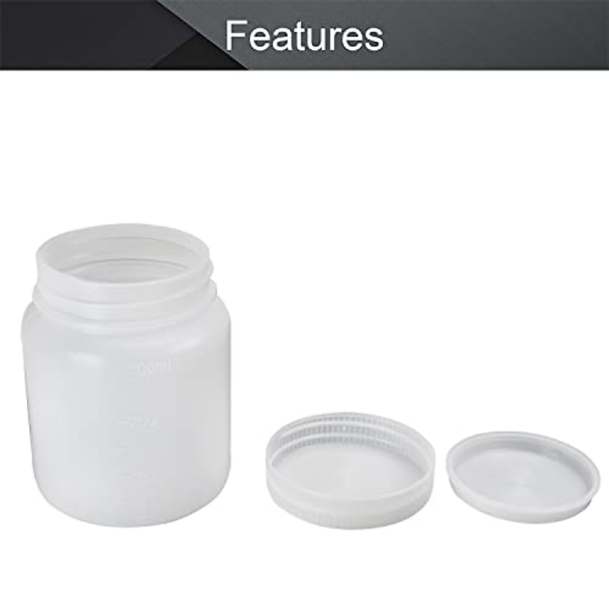 Othmro 10Pcs 300ml PE Plastic Lab Cylindrical Chemical Reagent Bottle, Wide Mouth Laboratory Reagent Bottle, Sample Sealing Liquid Storage Container for Food Store White