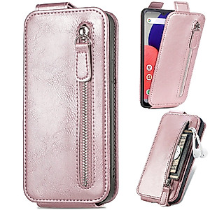 HUANGTAOLI Wallet Case for OnePlus Nord N20 5G, Zipper Pocket Built-in Magnet Closure Kickstand Handbag Phone Case for OnePlus Nord N20 5G