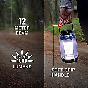 Coleman OneSource 1000 Lumens Water Resistant LED Outdoor Camping Lantern w/Rechargeable Battery, USB Port for Devices, & Internal Flashlight (2 Pack)