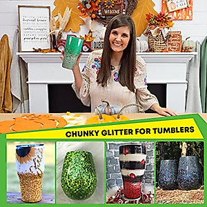 HTVRONT Holographic Chunky Glitter, 100g Silver Chunky Glitter for Resin, 3.53oz Iridescent Glitter Chunky Mixed with Fine Glitter, Shaker Cap Chunky Glitter for Tumbler, Nail, Makeup Craft Glitter