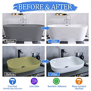 Tub and Tile Refinishing Kit,Bathtub Sink Paint Reglaze Kit,Odorless Water Based