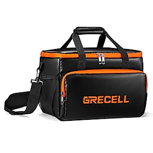Fire-proof Carrying Case Bag Compatible with Jackery Explorer240/300/160/500/Anker521 Portable Power Station, Waterproof Camping Travel Storage Case Bag Multi-Pockets for Charging Cable and Accessory