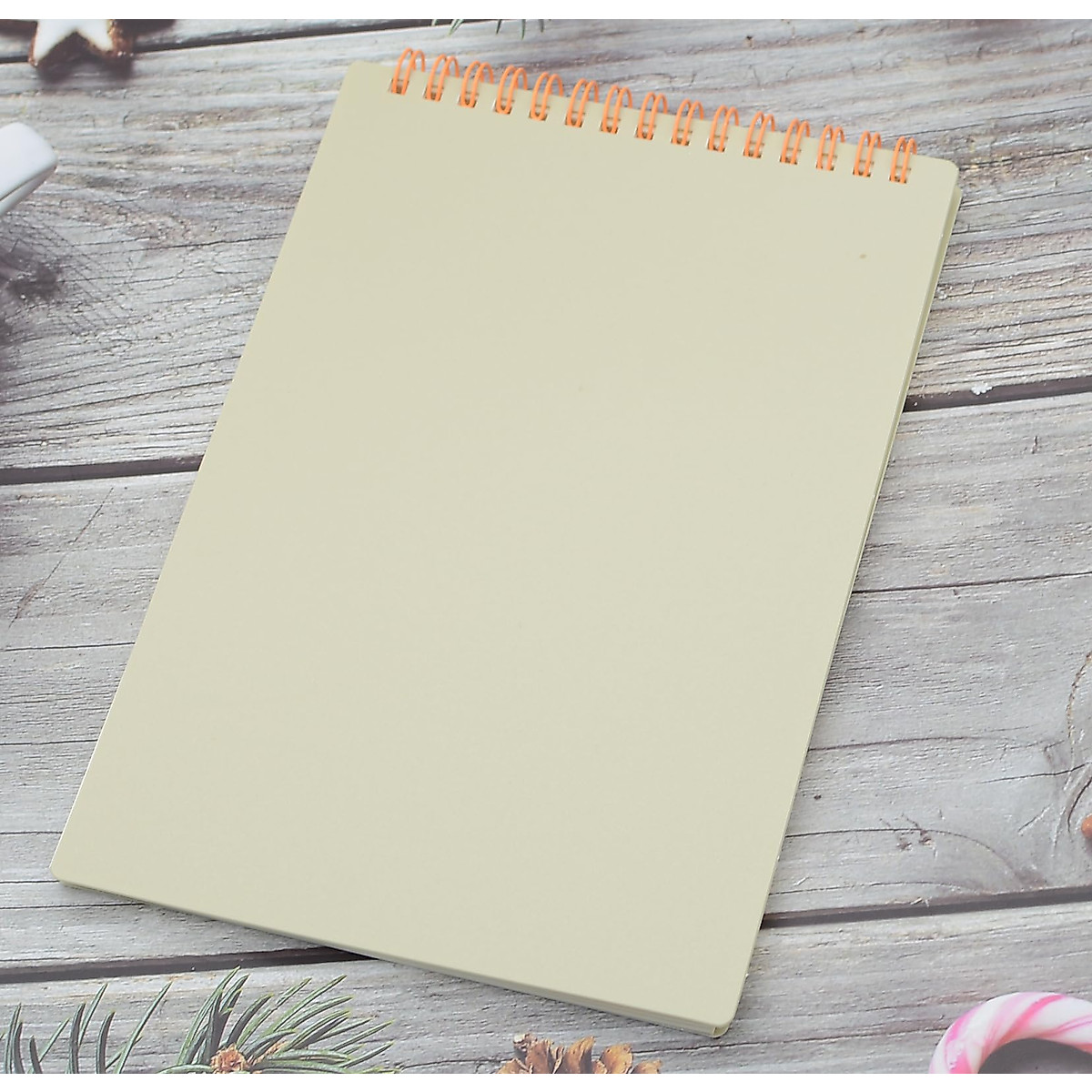 Yansanido Top Bound Spiral Notebook, 4 Pcs 4 Color A5 Size Thick Plastic Hardcover 7mm College Ruled Paper 80 Sheets (160 Pages) Journal for School and Office Supplies (4 Pcs A5)