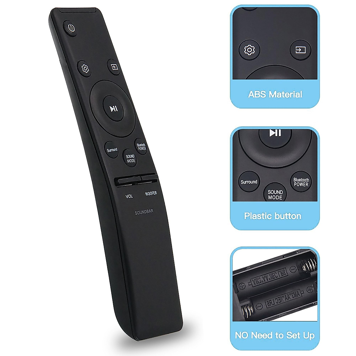 Replacement Samsung Soundbar Remote Control for All Samsung Sound Bar Home Theater Audio Surround Sound Bluetooth System