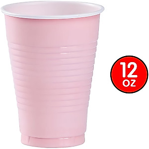 Pink Solid Color Plastic Party Cup (12 Oz.) 20 Count - Premium Quality and Durable, Perfect for Any Celebration