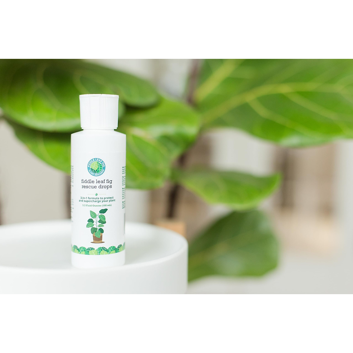 Fiddle Leaf Fig Rescue Drops by Fiddle Leaf Fig Plant Resource | 3-in-1 Liquid Fertilizer, Root Supplement & Immunity Booster (3.3 Fluid Ounces - 100ml)