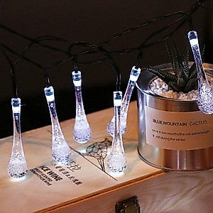 Comoo Solar String Lights Outdoor 21 Feet 30 LED Solar Lights 1Pc Outdoor Decorative 8 Mode Solar String Lights for Garden,Parties,Wedding-Warm Light