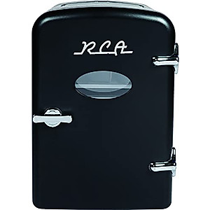 RCA Mini Retro 6 Can Beverage Refrigerator-Black, RMIS129-BLACK, 0.15 cubic feet