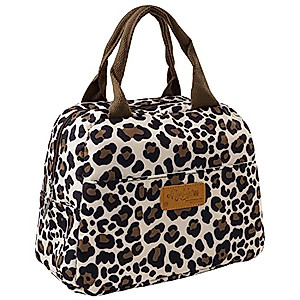MoHern Leopard Lunch Bag for Women, Insulated Lunch Bag for Adult, Lunch Bag Women, Womens Lunch Bag for Work, Travel or Picnic (Leopard)