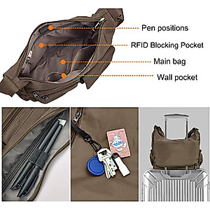 VOLGANIK ROCK Crossbody Bags for Women RFID Lightweight Travel Shoulder Bag Waterproof Nylon purses and handbags Pocketbook