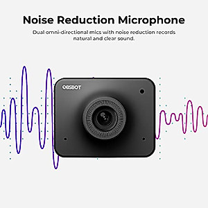 OBSBOT Meet 1080P 60FPS Webcam, Full HD Auto-Focus & AI-Powered Framing Computer Camera, Background Replacement, HDR, Adjustable FOV, Webcam for Conferencing, Video Calling, Live Sreaming, PC, Laptop