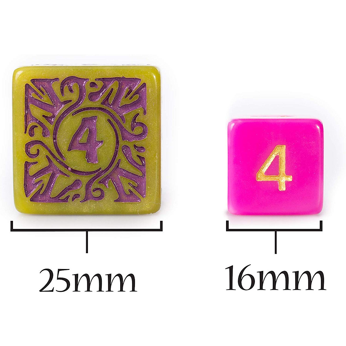 Wiz Dice Titan 25mm Dice - Large Polyhedral Dice Set for Various Role Playing Dice Games - Achlys 7 Cnt -DND Dice Set with a Wooden Dice Box - Includes D4, D6, D8, D10, D10(0), D12 & D20