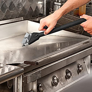 Chef Master Commercial Griddle Scraper, Flat Iron Grill Griddle Scraper, Professional Restaurant Grade Quality, Blackstone Grill Griddle Scraper, Long Handle for Added Protection, Model 90254
