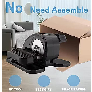 Hanghelth Under Desk Ellipitical Machine,Electric Mini Seated Elliptical Training Machine,with Resistance Band,Mat,Remote Controller for Seniors,Adults,Foot Pedal Exerciser Home and Office Workout