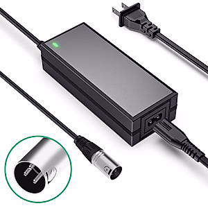 24V 2A Electric Scooter Battery Charger, Suitable for Go Go Elite Traveler, Pride Mobility, Jazzy Electric Chair Battery Charger, and Plus Ezip Mountain Trailz 3-pin XLPscooter Charger
