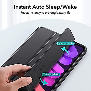 ESR for iPad Mini 7 Case (A17 Pro), iPad Mini 7th/6th Generation Case (2024/2021), Detachable Magnetic Cover, Hard Back, Auto Sleep/Wake, Vertical Stand, Supports Pencil Pro, Clear Black