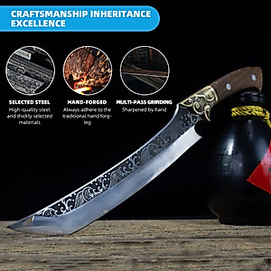 Tusonac Chef Knife - High Carbon Steel Multipurpose Slicing Knife with Storage Bag, Long Kitchen Knives,Best for Slicing Roasts, Meats, Fruits and Vegetables with Gift Box