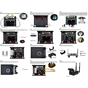 Jetson Nano Metal Case with 5V Cooling Fan Compatible with Jetson Nano Developer Kit B01 (4GB),with Camera Holder Reset,Power Button,for Waveshare IMX219 Series Camera,Wireless-AC8265