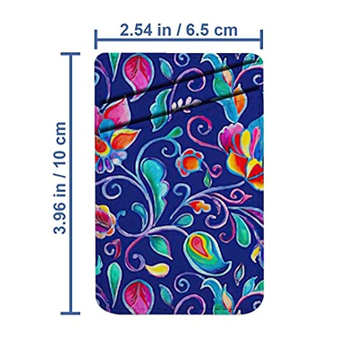 Diascia Pack of 2 - Cellphone Stick on Leather Cardholder ( Fantasy Whimsical Flowers Pattern Pattern ) ID Credit Card Pouch Wallet Pocket Sleeve