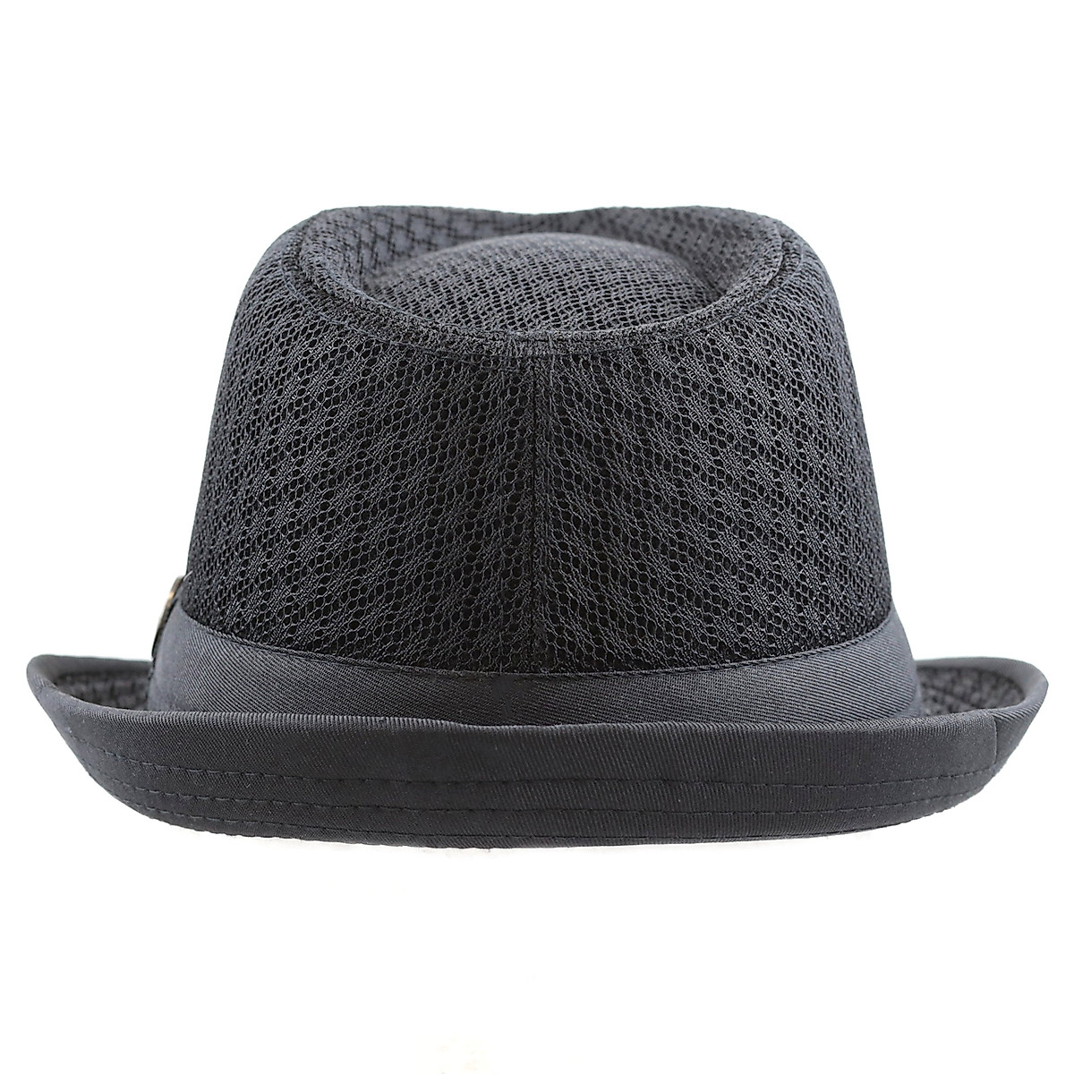 The Hat Depot Light Weight Classic Soft Cool Mesh Crushable Fedora hat (L/XL, Black)