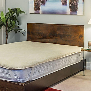 HNU Lambswool Mattress Pad Cal King, Wool Polyester Blend Soft Cozy Comfy Restful Sleep