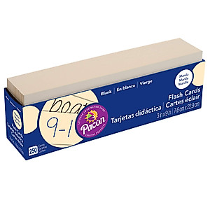 Pacon® PAC74100 Blank Flash Cards, 3" x 9", Manila, Pack of 250