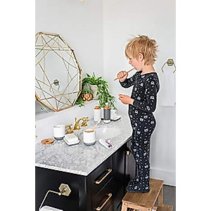 Full Circle Keep It Clean Ceramic & Bamboo Toothbrush Holder, White, Dry Earth Disk