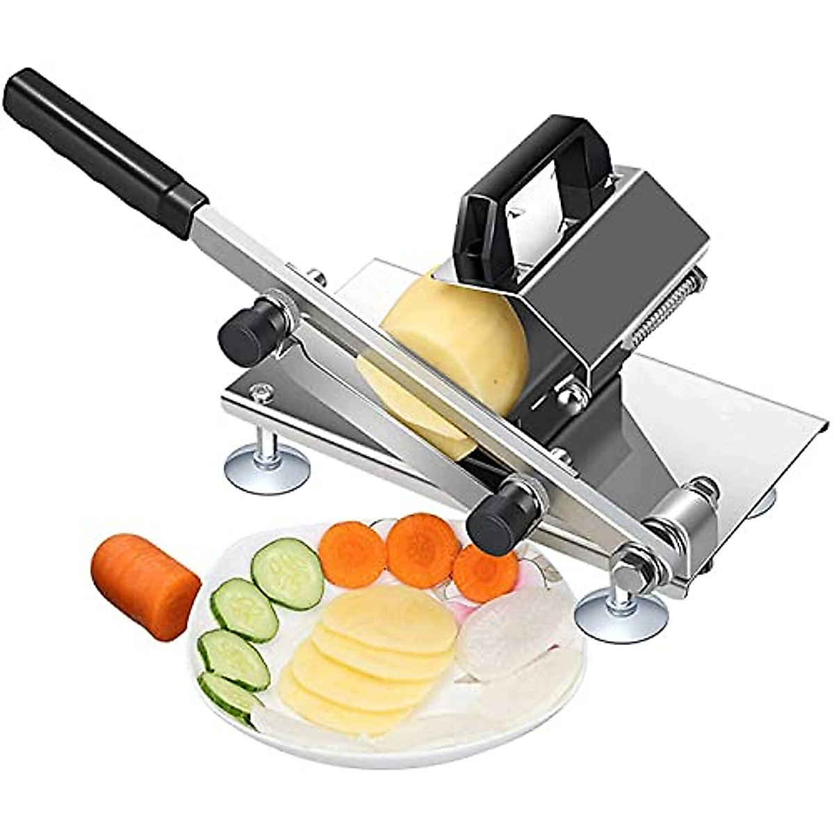VETAKING Manual Frozen Meat Slicer Food Slicer Kitchen Meat Slicer Bread Cheese Fruit & Vegetable Stainless Beef Cutter Cutter Machine for Home Cooking of Hot Pot Shabu Shabu Korean BBQ