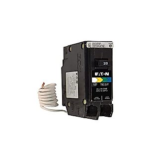 Cutler-Hammer Eaton BRN120A1CS BR 20A 120V 1-Pole Arc Fault/Ground Fault Circuit Breaker, Black