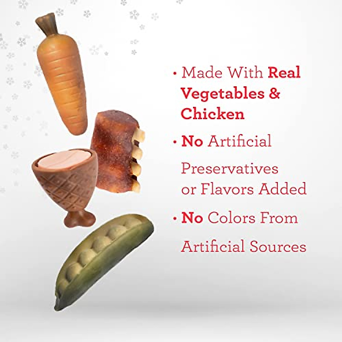 DreamBone Holiday Favorites, 4 Count, Made with Real Chicken, Rawhide-Free Chews for Dogs