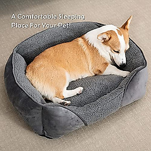 AIPERRO Dog Bed,Pets Friendly Medium Small Dogs Beds Machine Washable Rectangle Dogs Beds,Orthopedic Calming Dog Sofa Bed,Soft Sleeping Puppy Beds Breathable Cuddler, Nonskid Bottom 25''x21''