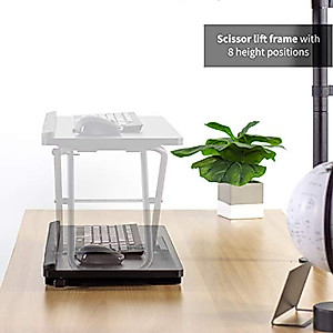VIVO Black Single Top 27 inch Heavy-Duty Scissors Lift Keyboard and Mouse Riser, Designed for Ergonomic Sit Stand Workstations, DESK-V000P