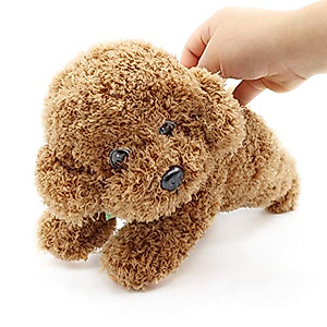oits cute Simulation Poodle Dog Stuffed Animal Soft Plush Puppy Toys (Brown 11")