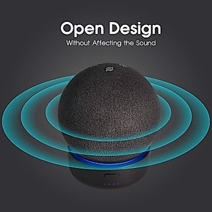 GGMM Echo Dot Battery Base for Echo Dot 4th Generation (Compatible with Echo Dot 5 After Adjustment) (Not for Bigger Echo 4), Make Echo Dot Portable, Alexa Echo Dot Stand, 7 Hours Playtime, Black