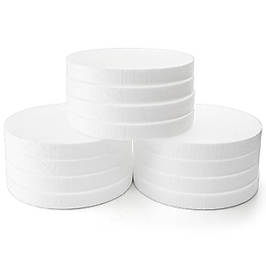 ZOOFOX 12 Pack 8 Inch Foam Circles for Crafts, Round Polystyrene Disc for Arts and Crafts Supplies, Modeling, Sculpture, DIY Projects