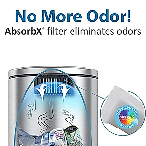 iTouchless SoftStep 2 Gallon Small Semi-Round Bathroom Step Trash Can with Removable Inner Bucket and AbsorbX Odor Filter, Stainless Steel, 7 Liter Pedal Garbage Bin for Bedroom, Office Cubicle