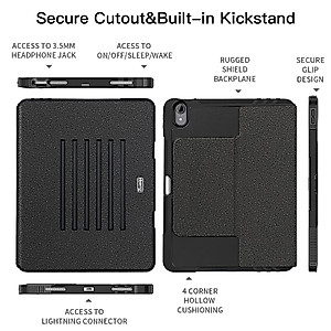 ZtotopCases for New iPad 10th Generation Case 10.9 Inch 2022, [6 Magnetic Stand + Pencil Holder + Auto Wake/Sleep] Full Body Protective Cover Case for iPad 10.9" 10th Gen, Black