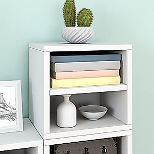 Way Basics Stackable Bookshelf Cube 2-Tier Shelf Modular Closet Organizer and Storage (Tool-Free Assembly)