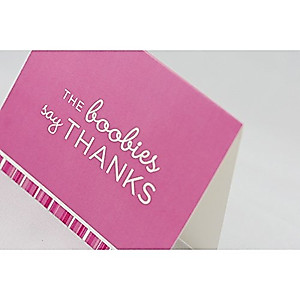 Two Poodle Press 20 Card Variety Pack - Breast Cancer Support Modern Pink Ribbon Thank You Cards in 4 Designs, Printed on 100% Recycled Stock - For Charity Events, Runs, Walks and 3-Day