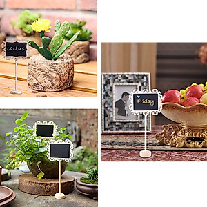 Youngine Pack of 15, Mini Chalkboards Cards with Stand for Reminders Labeling,Weddings Place Cards, Food Signs, Party Supplies, Table Numbers, and Special Event Decoration (Wave)