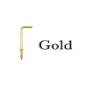 FGen 100pcs L Type Photo Frame - Copper Plated Right Angle Hooks, Fixed Cup Hooks - 2.16 inch (Gold)