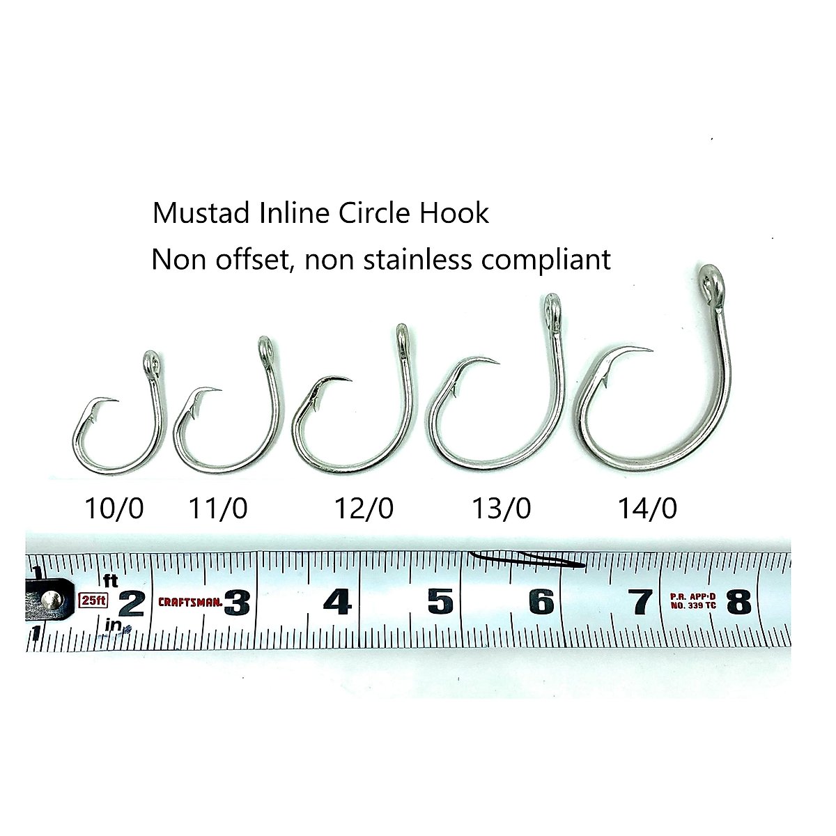 Deep Drop Tilefish Rig, 3 Mustad Circle Hooks with Glow Sleeve (10/0)