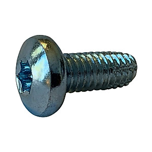 Small Parts 1216FTP Steel Thread Cutting Screw, Zinc Plated Finish, Pan Head, Star Drive, Type F, #12-24 Thread Size, 1" Length (Pack of 25)