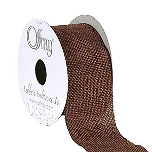Berwick Offray 1.5" Wide Rustic Saddle Polyester Ribbon, Mud Pie Brown, 3 Yards