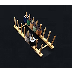 YJIUYUANQ Foldable Wooden Thread Holder 16 Spools Sewing Embroidery Thread Rack Organizer Wall Hanging Cones Stand Shelf Tool(Large)，1PC