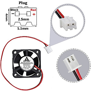 GDSTIME 30mm x 30mm x 10mm 1 inch Small 12V DC Brushless Cooling Fan 2-Pack