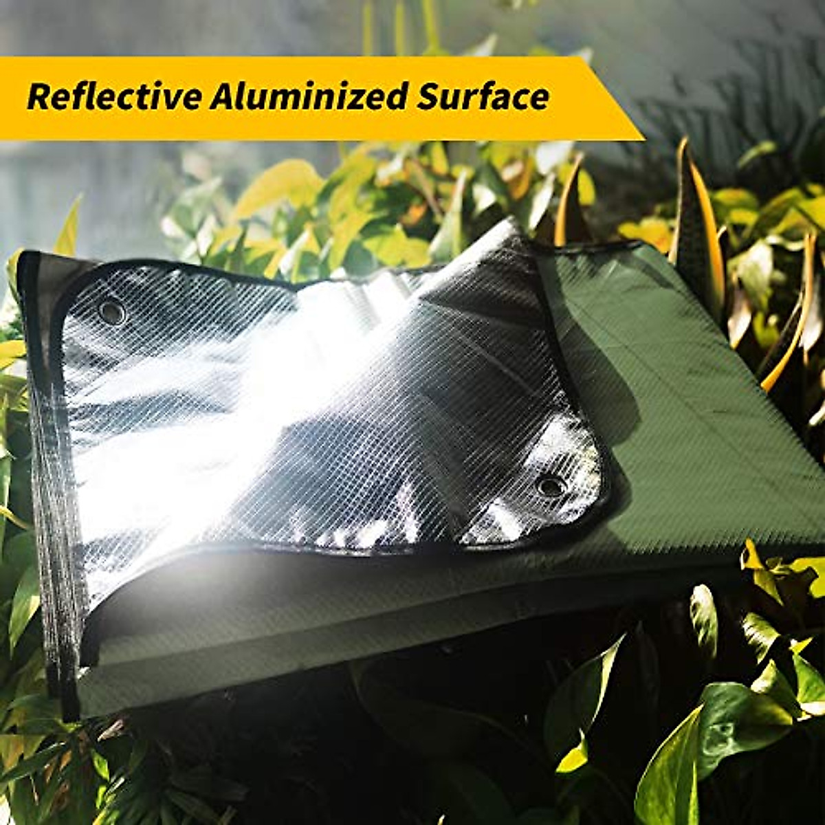 UTOOL Survival Emergency Blanket, Waterproof Insulated Tarp, Reflective Blanket Tarp, Survival Space Blankets, 3.0 Large Heavy Duty Thermal Blanket for Hiking, Camping, Green